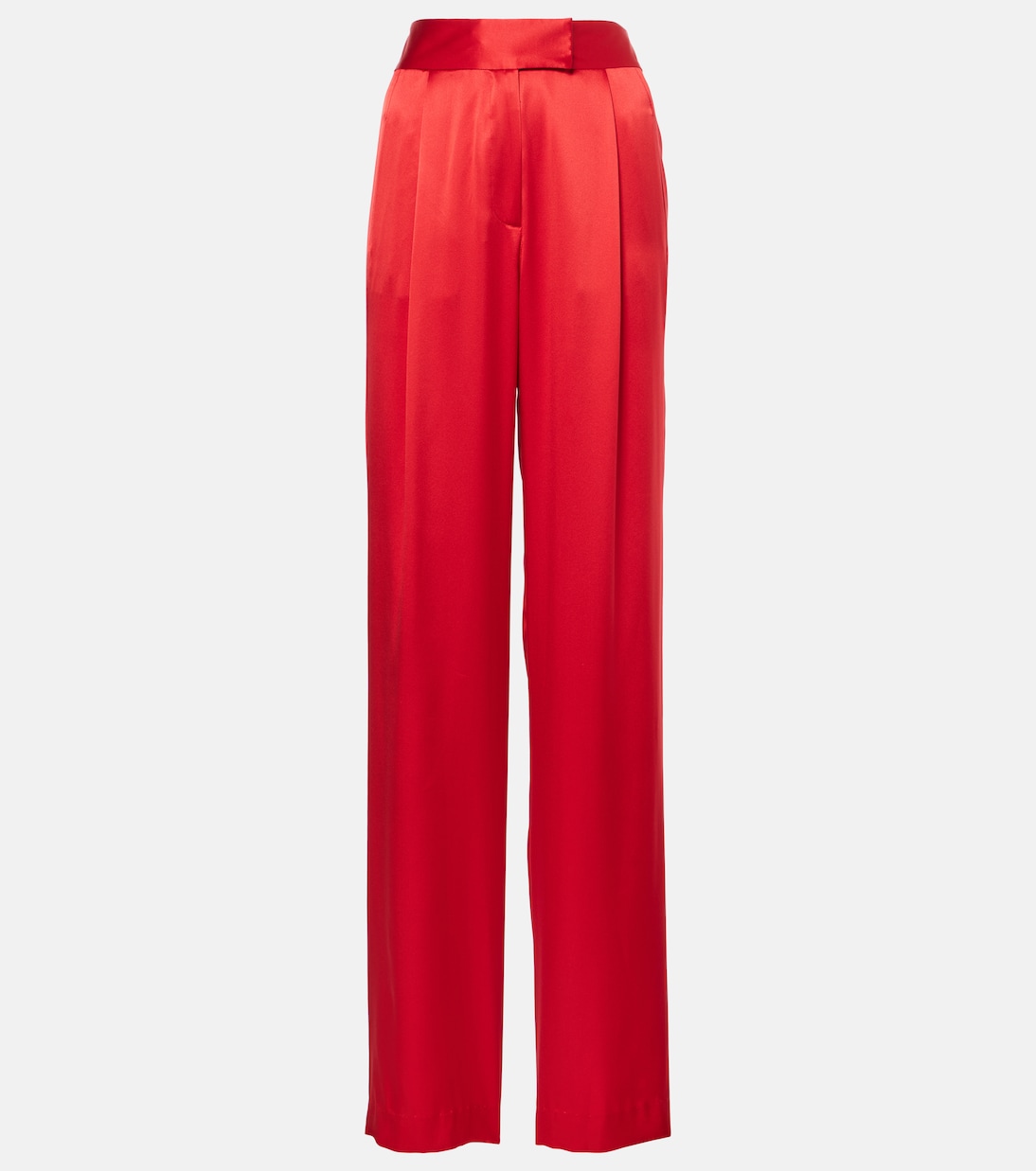 High-rise silk satin wide-leg pants in red - The Sei | Mytheresa