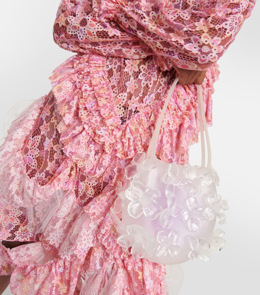 Floral-appliqué TPU shoulder bag in purple - Susan Fang | Mytheresa