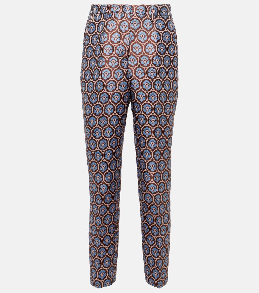 Cropped jacquard slim pants in multicoloured - Etro | Mytheresa
