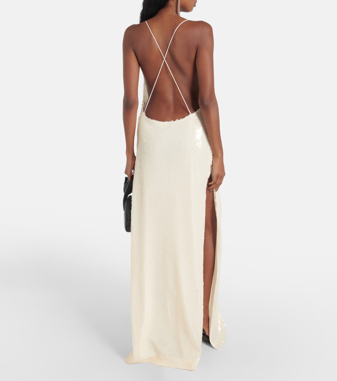 Sequined open-back gown in neutrals - Magda Butrym | Mytheresa