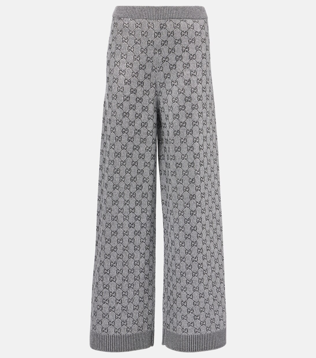 Wool and cashmere-blend wide-leg pants in grey - Gucci | Mytheresa