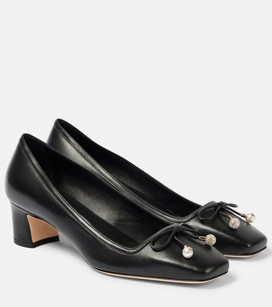 Elme 45 embellished leather pumps in black - Jimmy Choo | Mytheresa