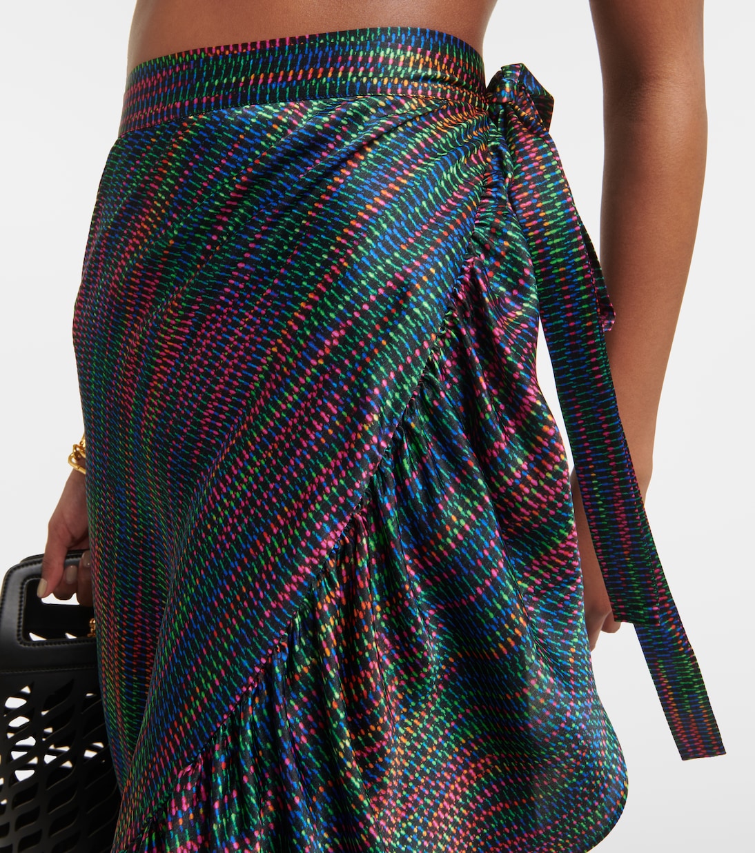 Néon printed silk satin wrap skirt in multicoloured - Eres | Mytheresa