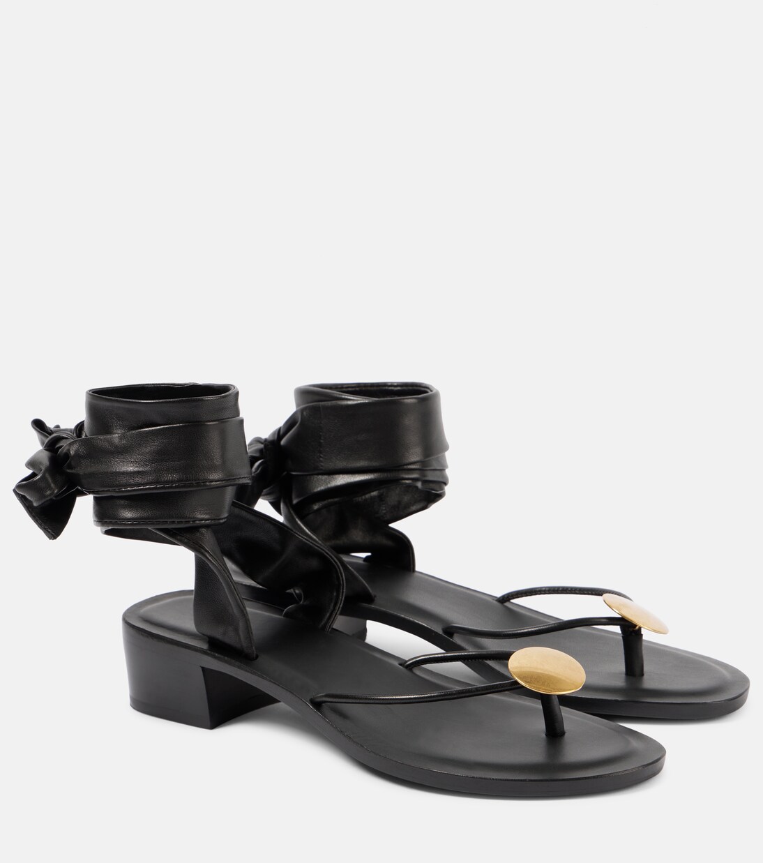 Cord leather thong sandals in black - The Row | Mytheresa