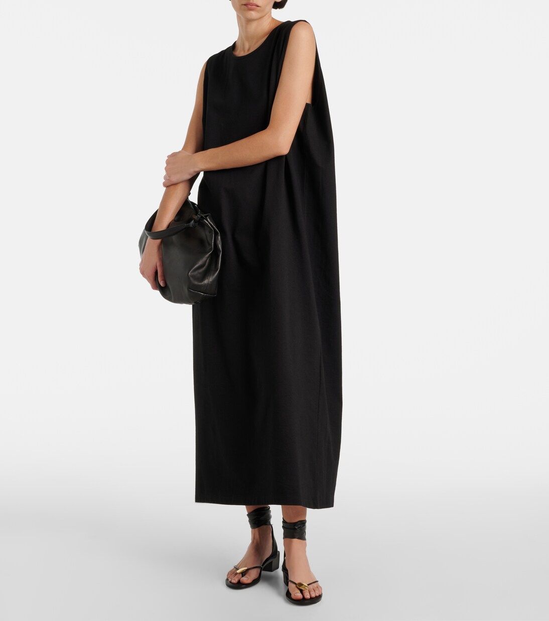 Cord leather thong sandals in black - The Row | Mytheresa