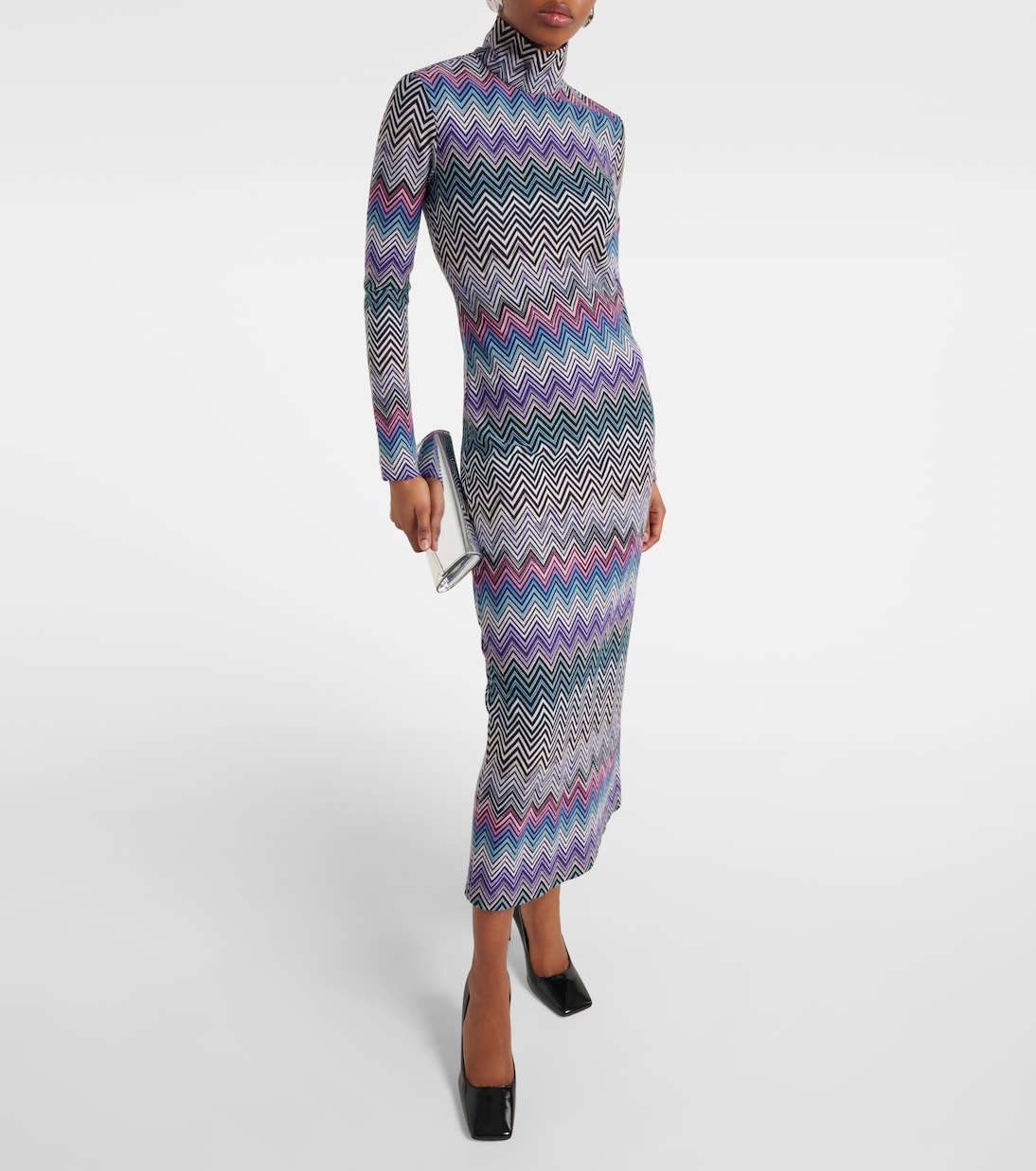 Zig Zag turtleneck dress in multicoloured - Missoni | Mytheresa