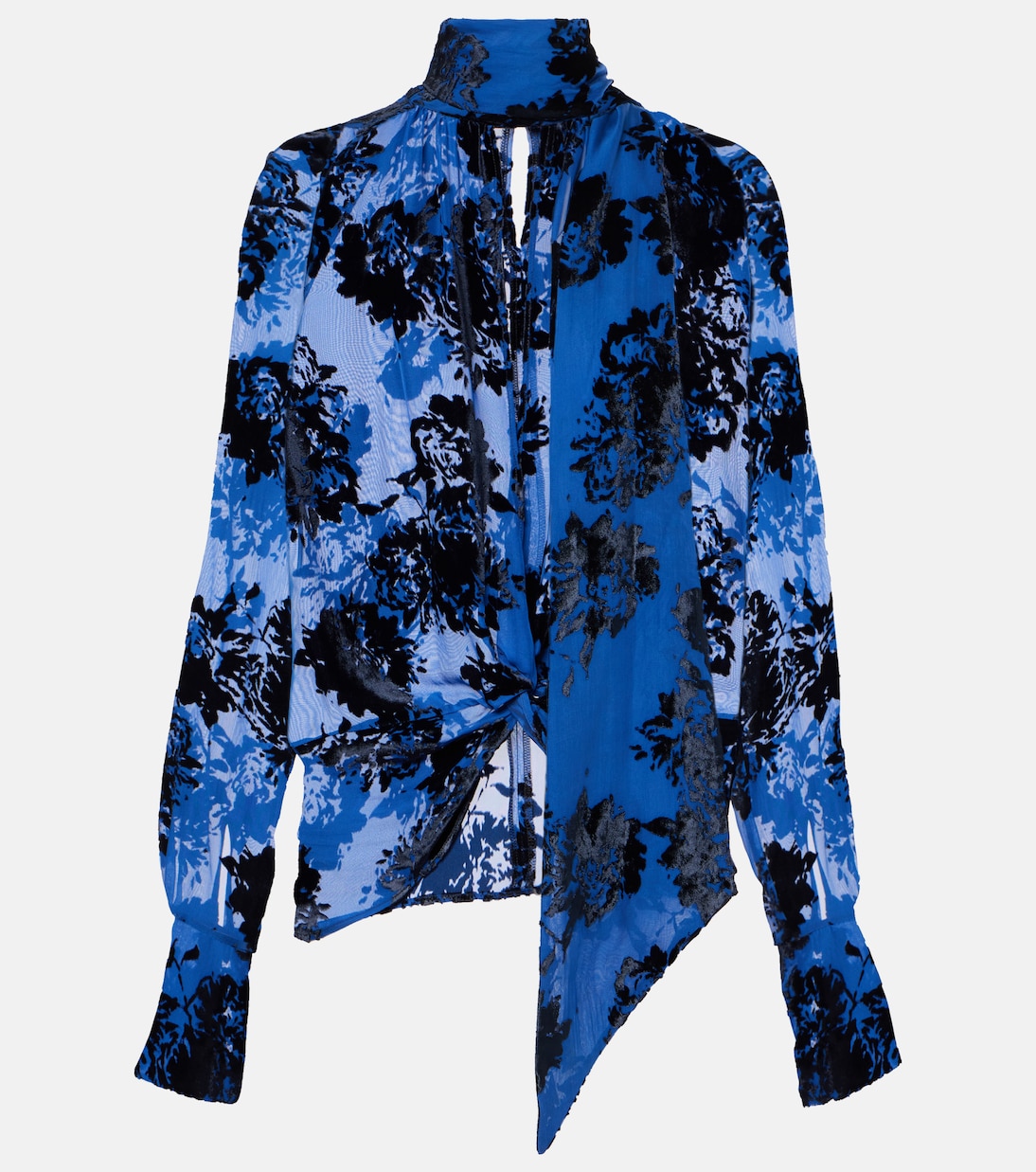 블루 드보레 벨벳 블라우스 - Nina Ricci | Mytheresa