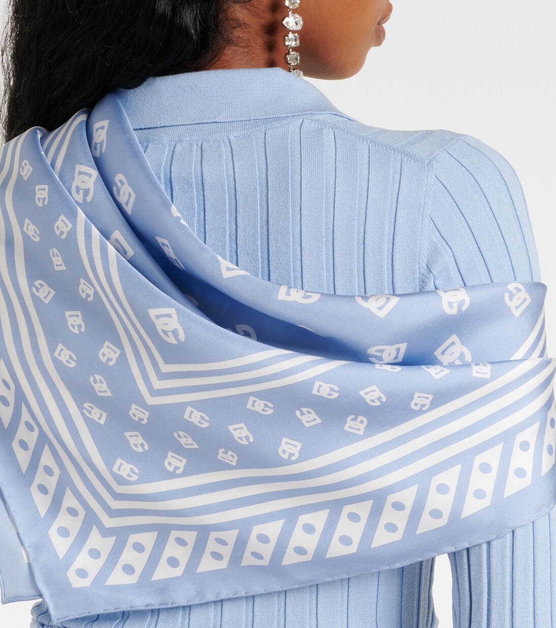 DG silk twill scarf in blue - Dolce Gabbana | Mytheresa