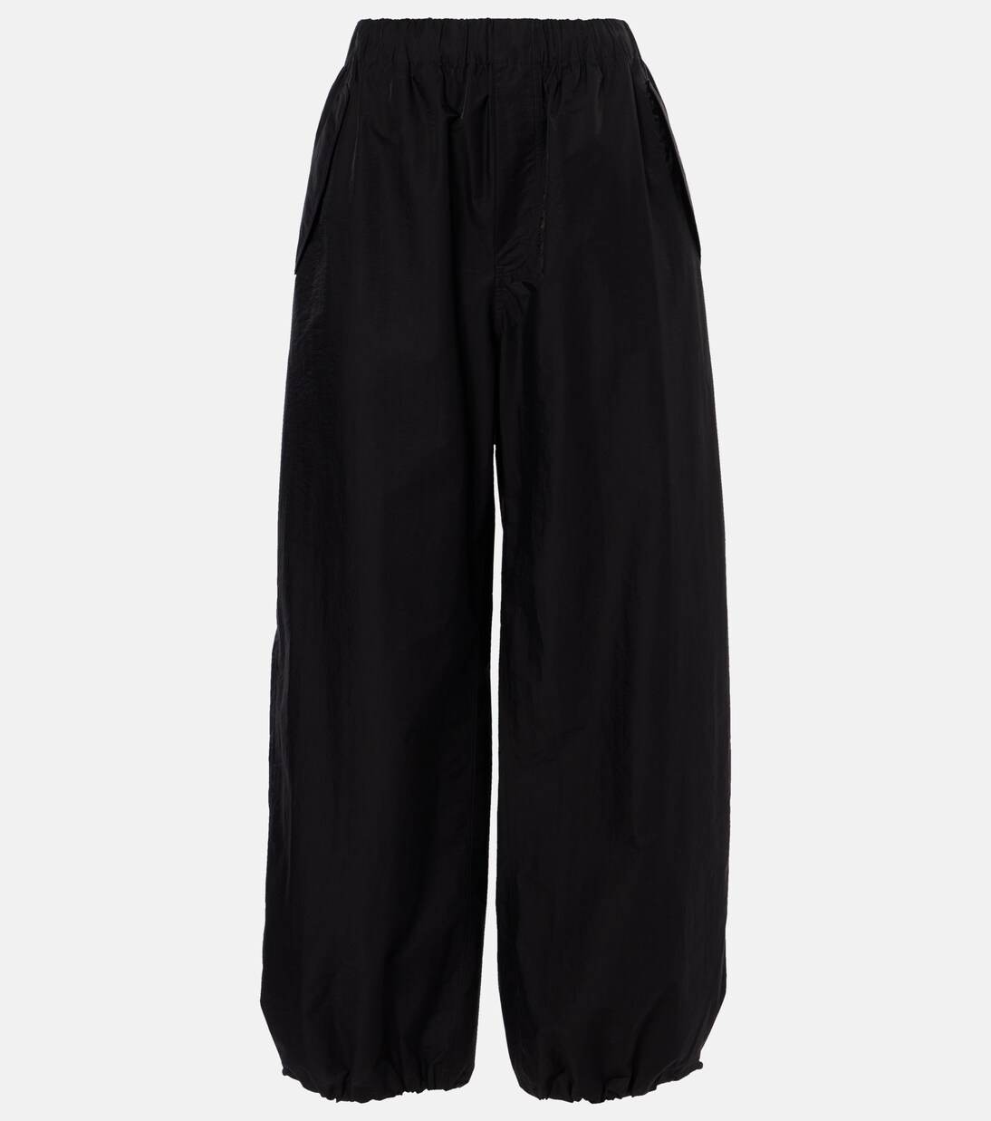 High-rise cotton-blend wide-leg pants in black - Wardrobe NYC | Mytheresa