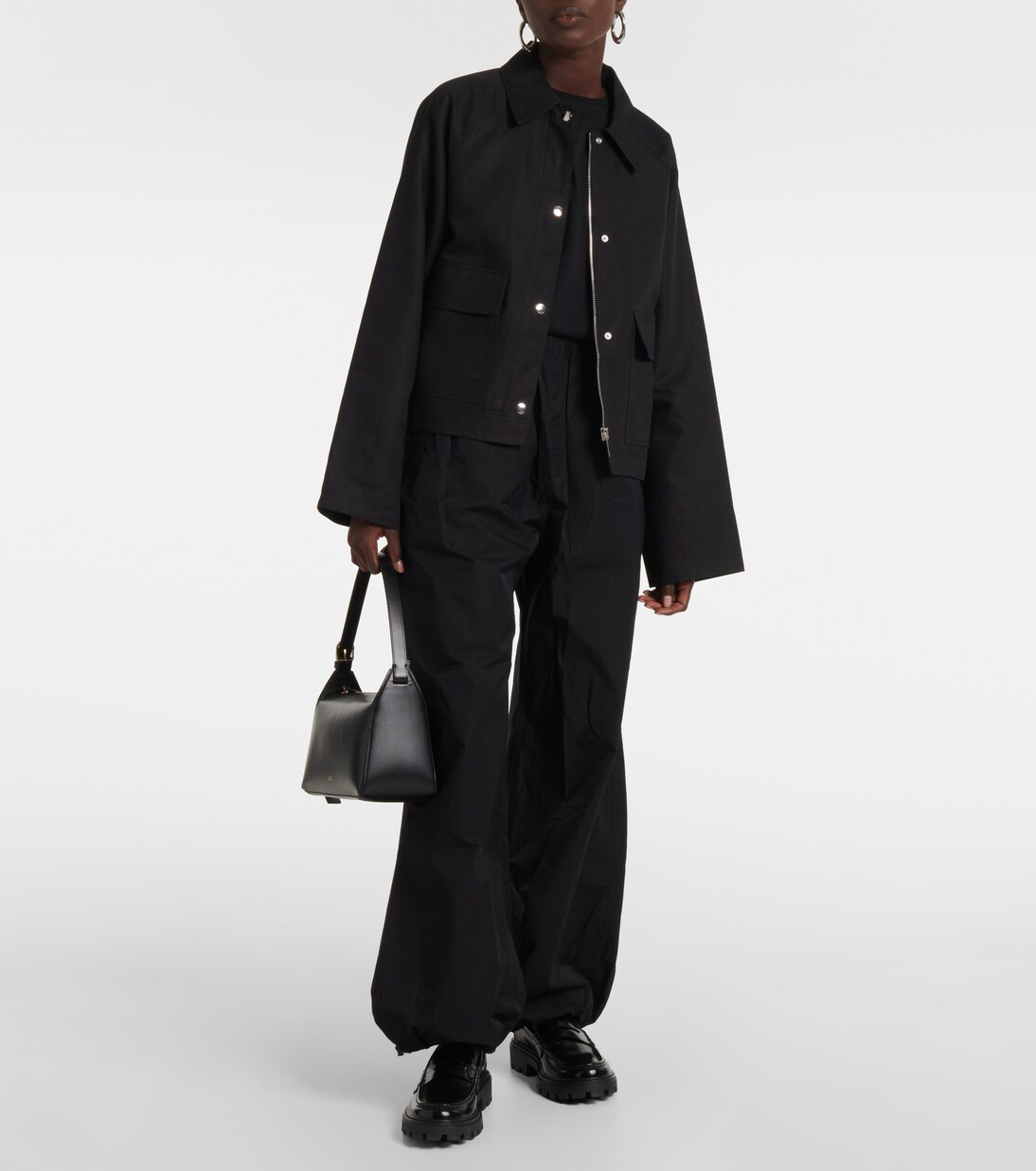 High-rise cotton-blend wide-leg pants in black - Wardrobe NYC | Mytheresa