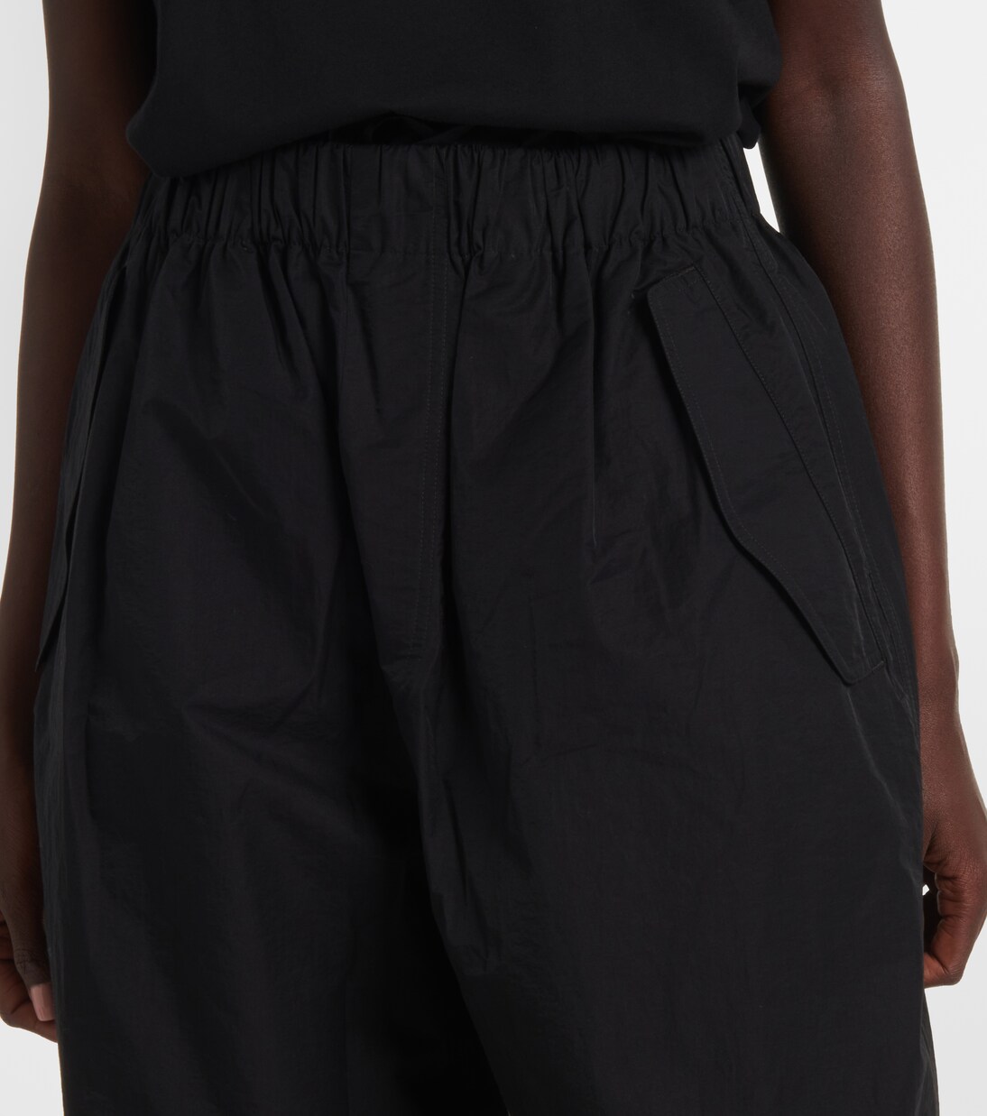 High-rise cotton-blend wide-leg pants in black - Wardrobe NYC | Mytheresa