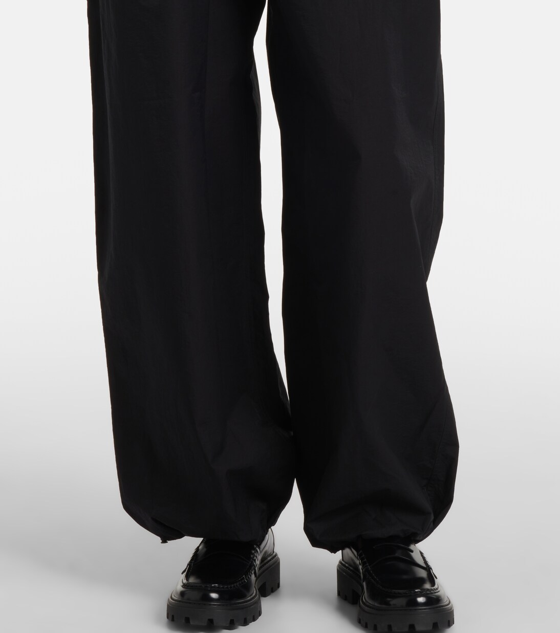 High-rise cotton-blend wide-leg pants in black - Wardrobe NYC | Mytheresa