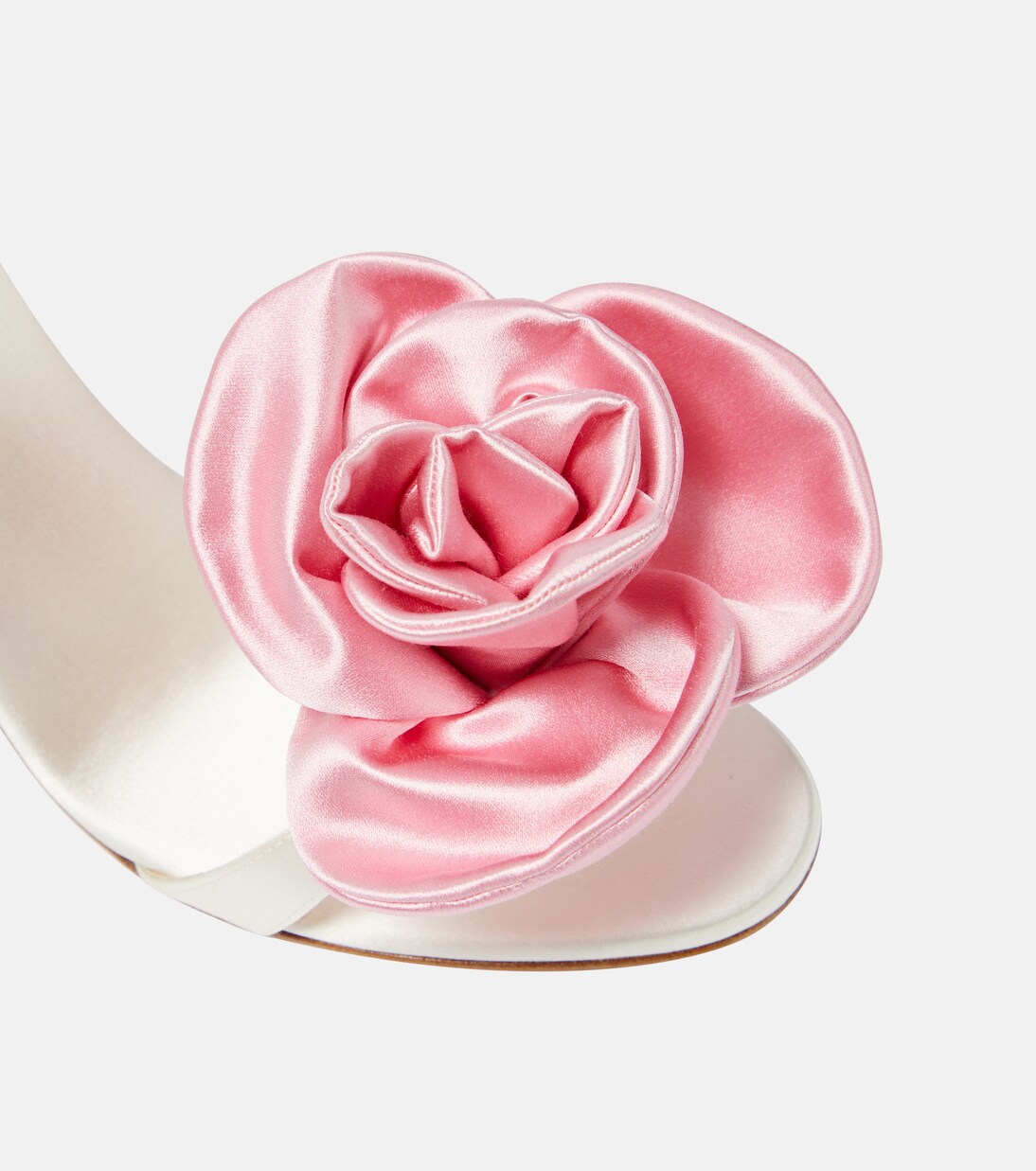 Floral-appliqué satin sandals in white - Magda Butrym | Mytheresa