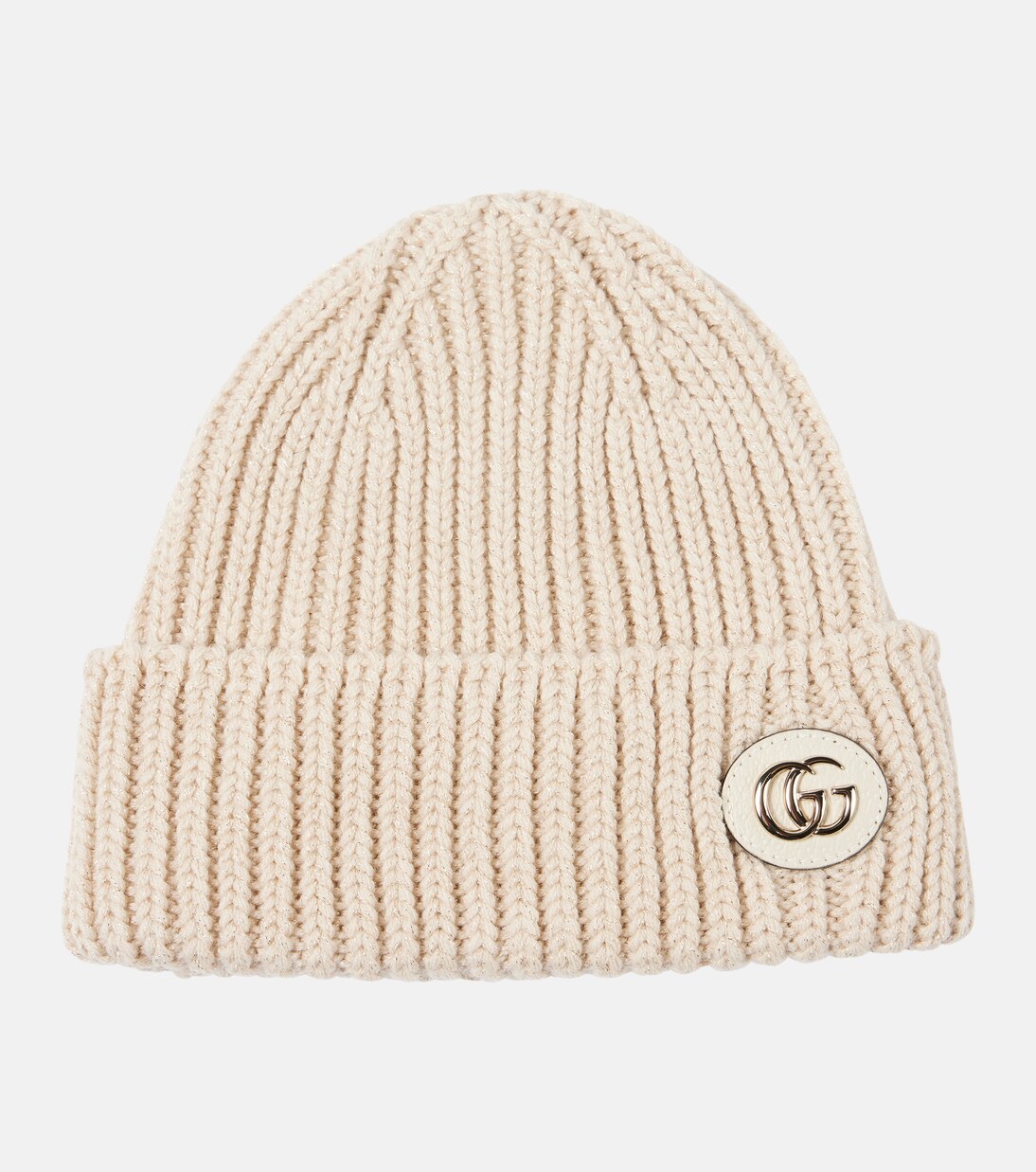 Double G wool-blend lamé beanie in white - Gucci | Mytheresa