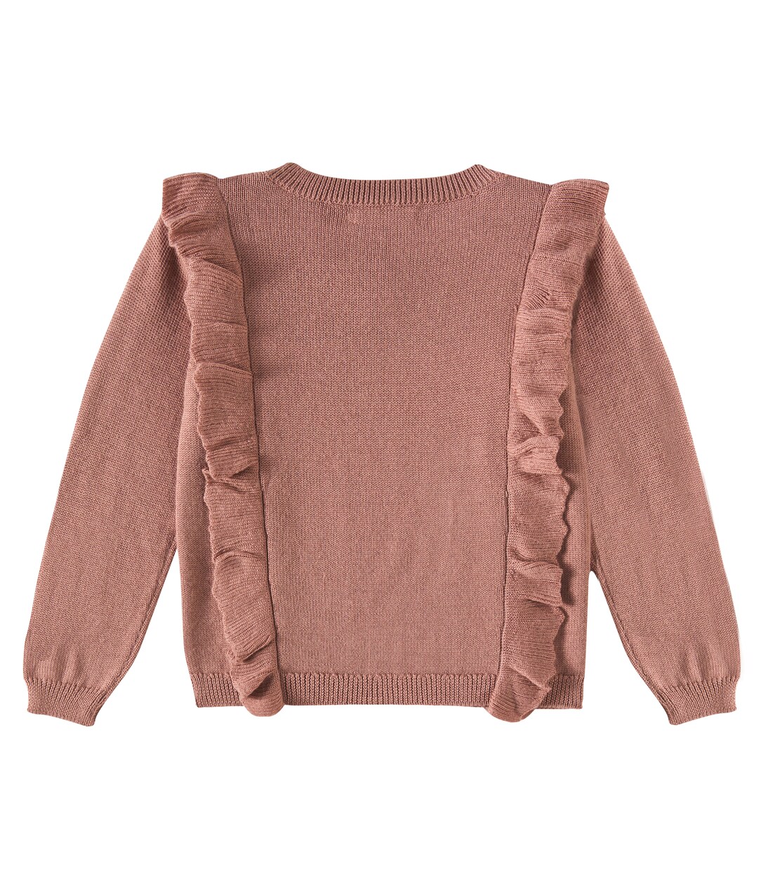 Fiol ruffled wool cardigan in brown - Konges Slojd | Mytheresa
