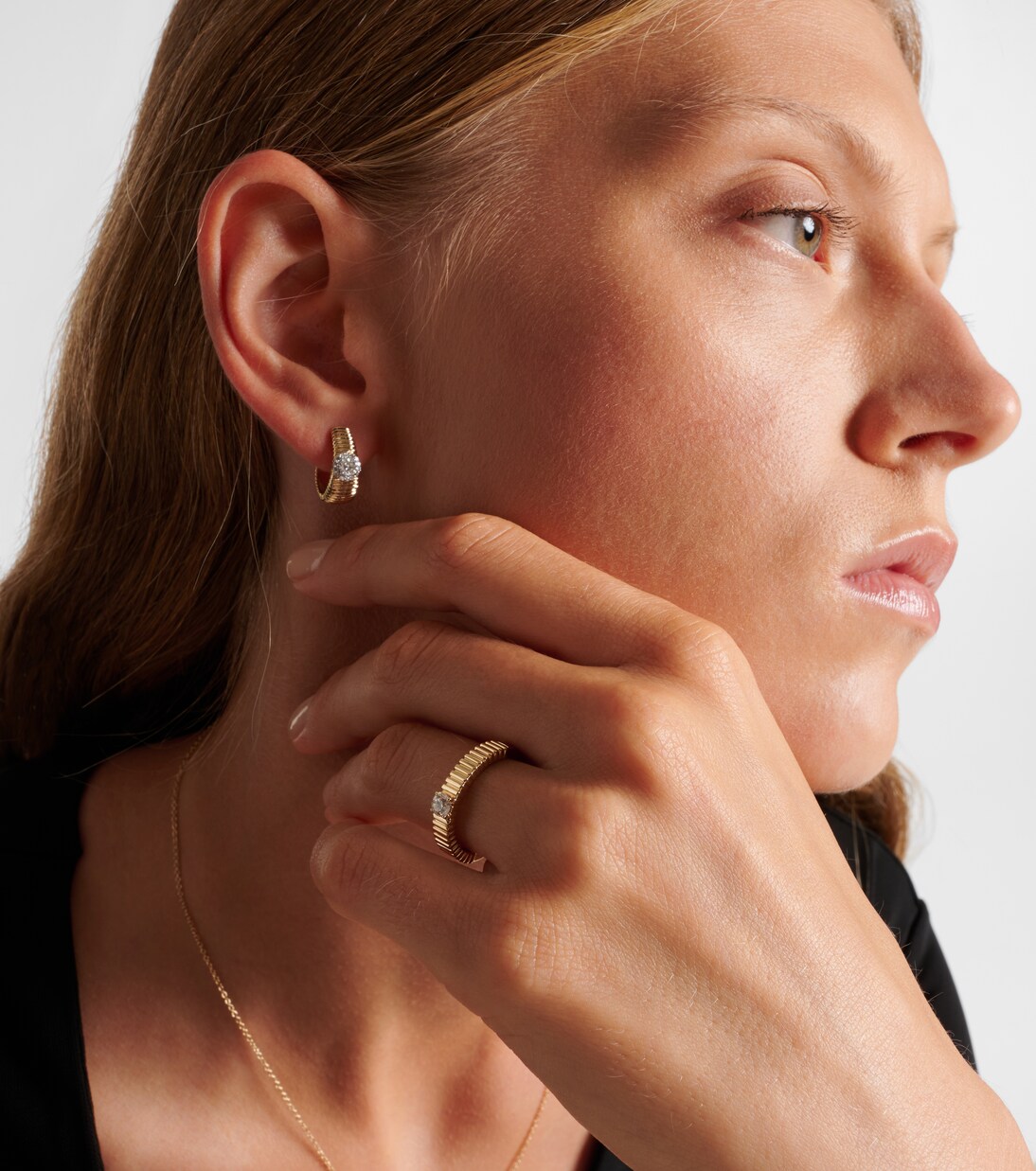 Cher 14kt gold ring with diamonds in gold - Stone And Strand | Mytheresa