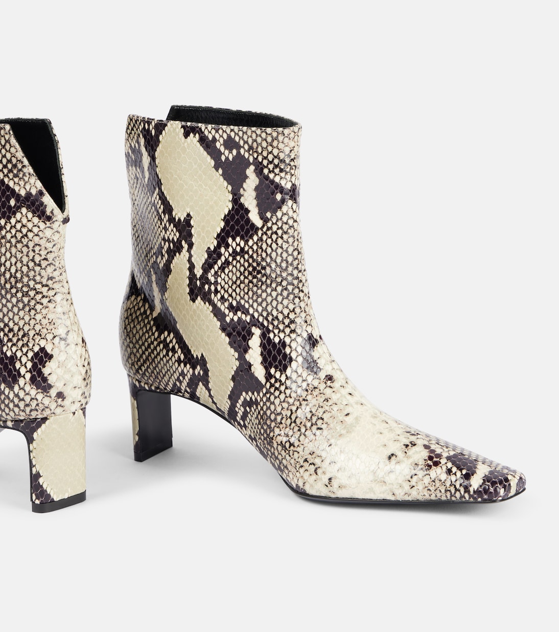 Ona 55 snake-effect leather ankle boots in multicoloured - Khaite ...