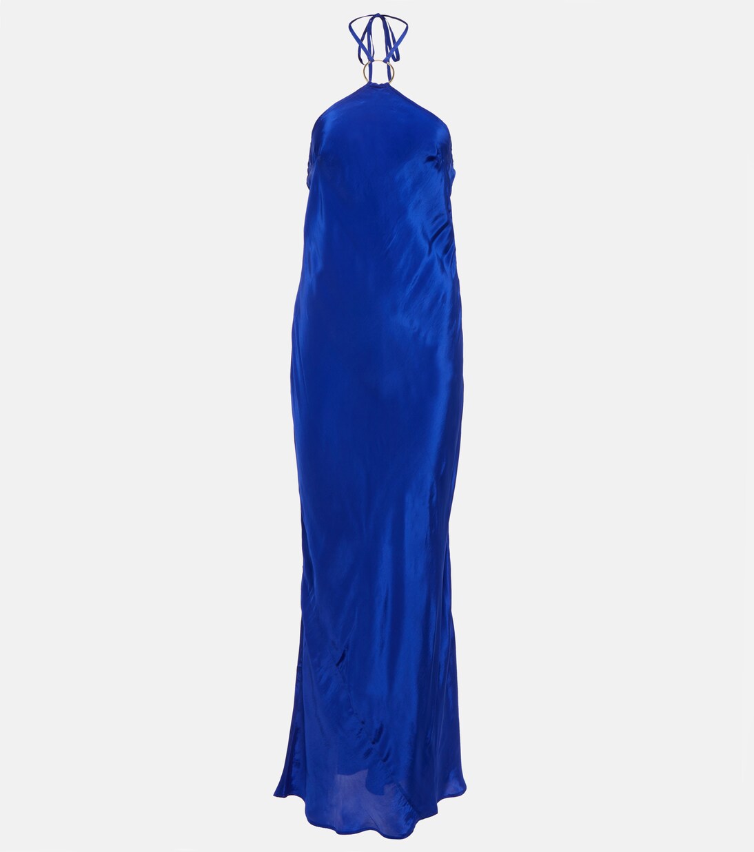 Asher halterneck maxi dress in blue - Alexandra Miro | Mytheresa