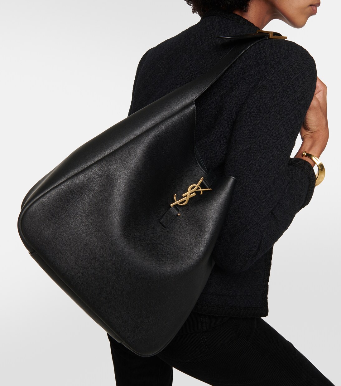 Le 5 7 Large Leather Tote Bag In Black Saint Laurent Mytheresa Le 5 7 Large Leather Tote Bag In Black Saint Laurent Mytheresa