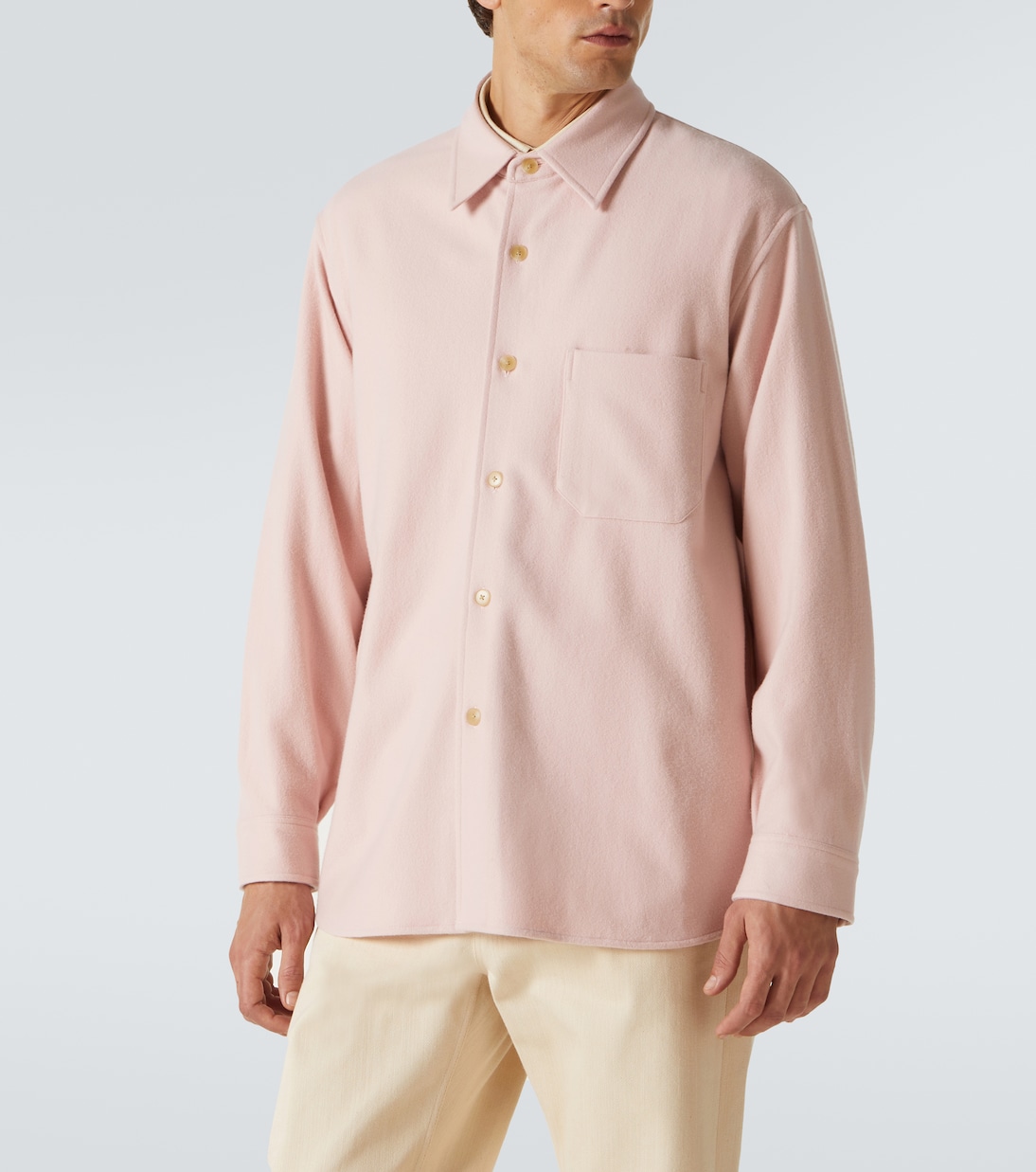 Chaqueta de franela de lana en rosa - Auralee | Mytheresa