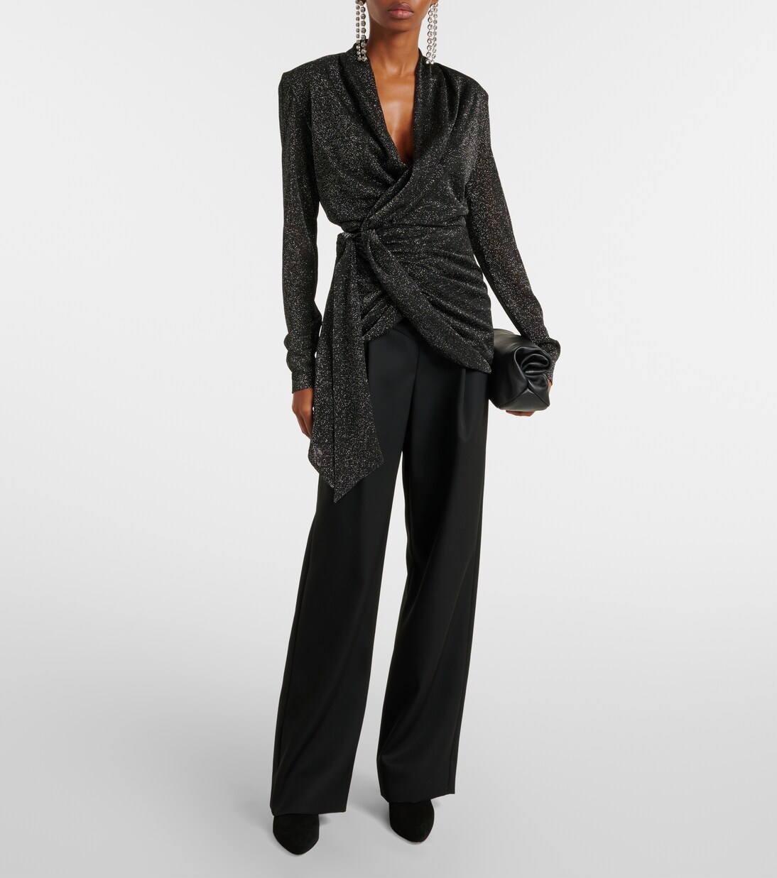 Cinay lamé wrap top in black - Isabel Marant | Mytheresa