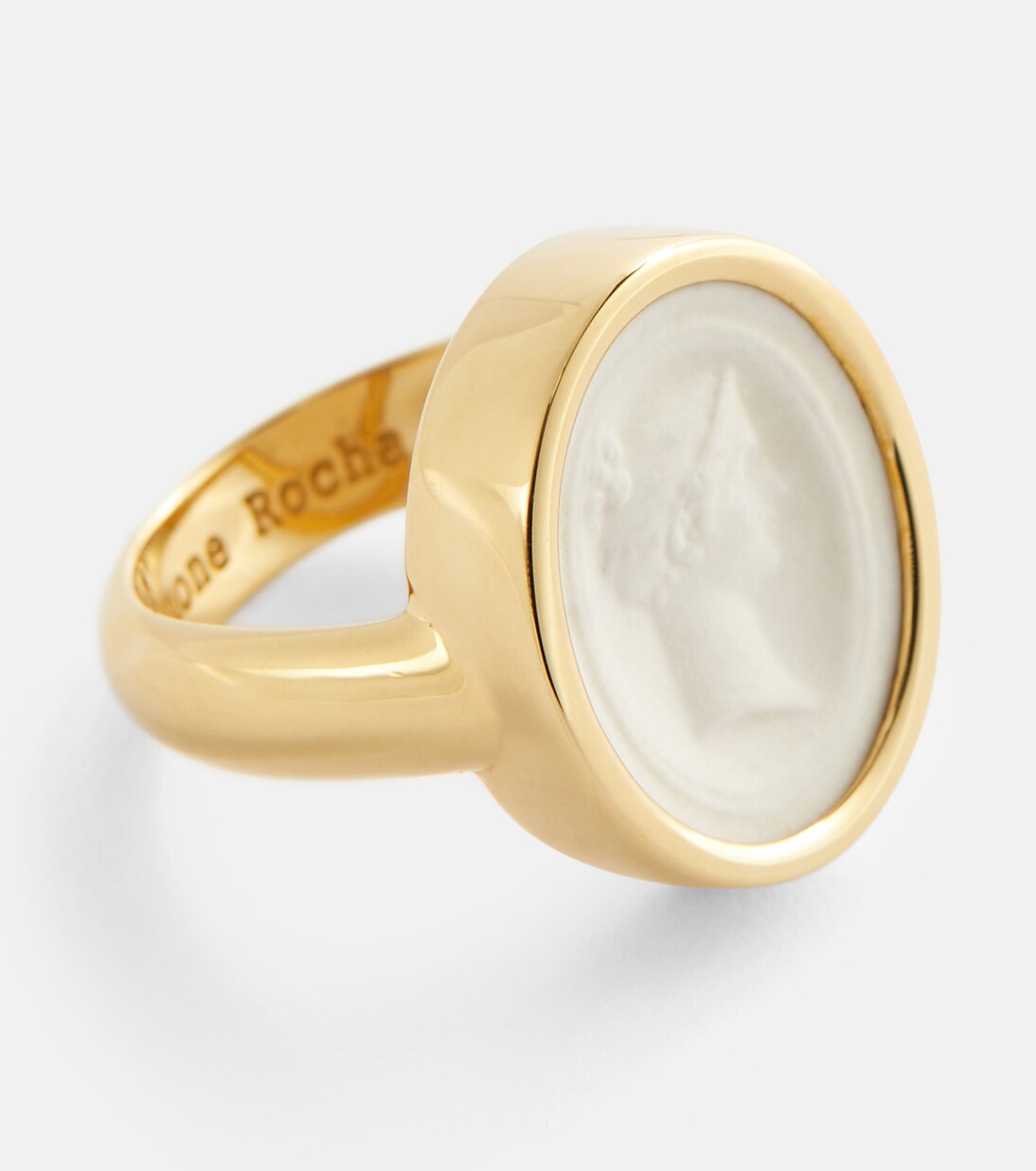 Porcelain Cameo gold-plated ring in gold - Simone Rocha | Mytheresa