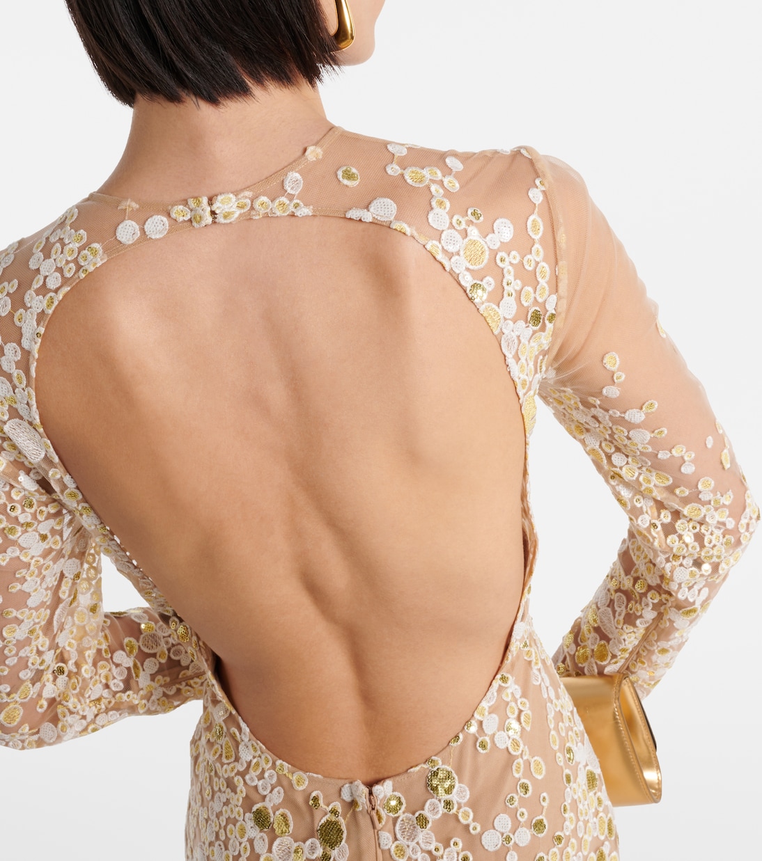 Atom sequined embroidered tulle gown in beige - Elie Saab | Mytheresa