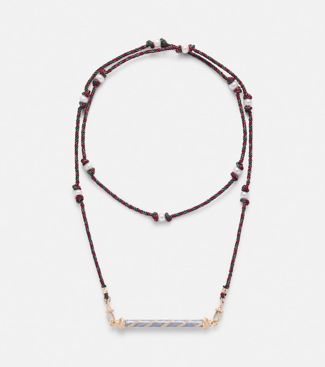 Collar Candy Cane de oro de 18 ct con diamantes en dorado - Marie ...