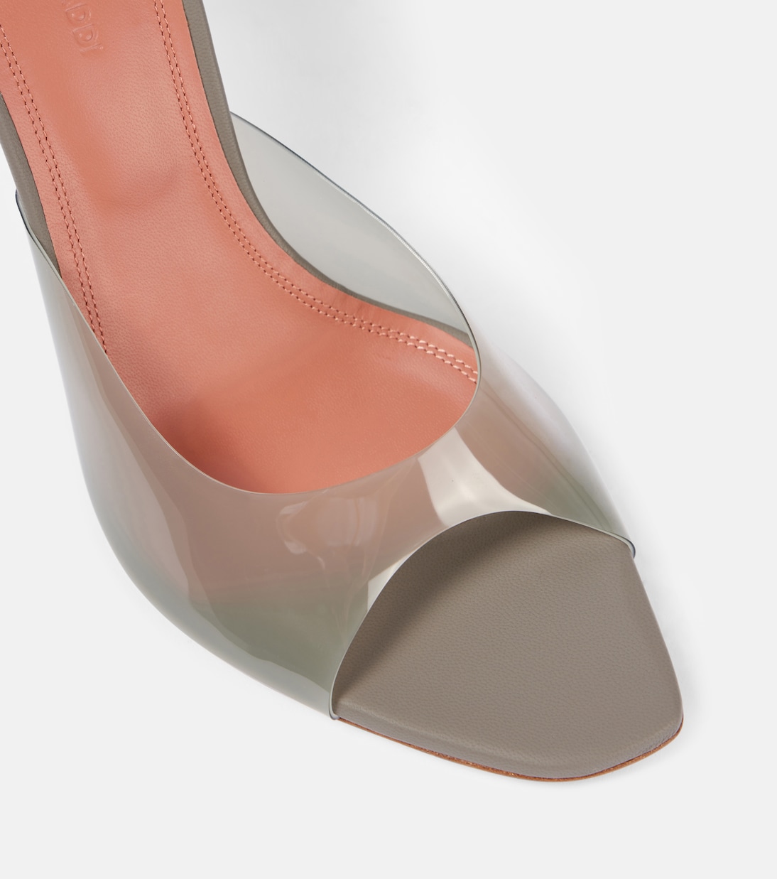 Alexa Glass 95 PVC mules in grey - Amina Muaddi | Mytheresa