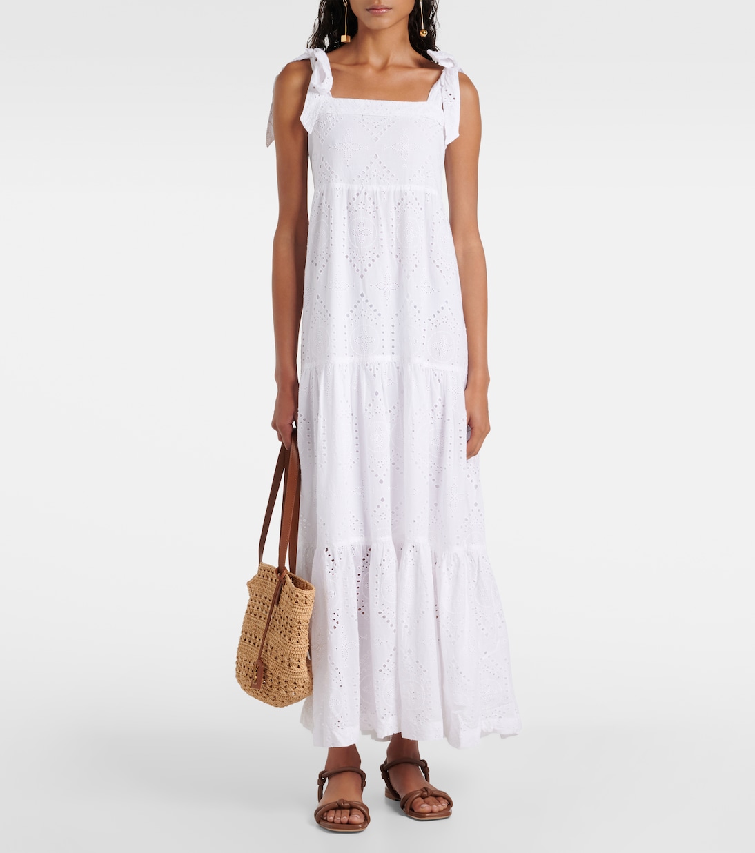 Rhode Island broderie anglaise maxi dress in white - Heidi Klein ...