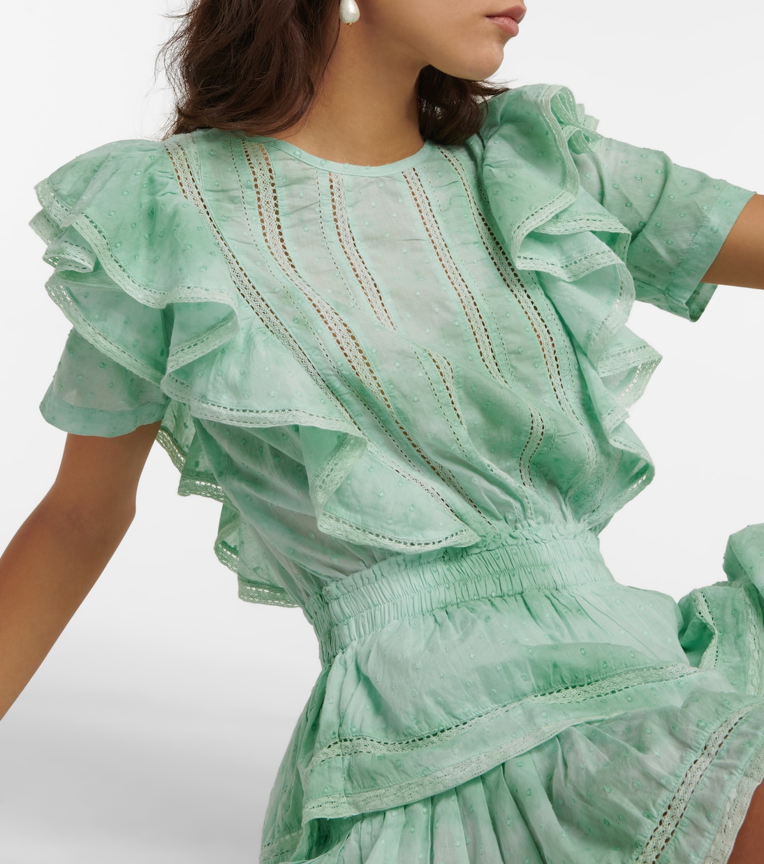Natasha tie-dye cotton minidress in green - Love Shack Fancy | Mytheresa