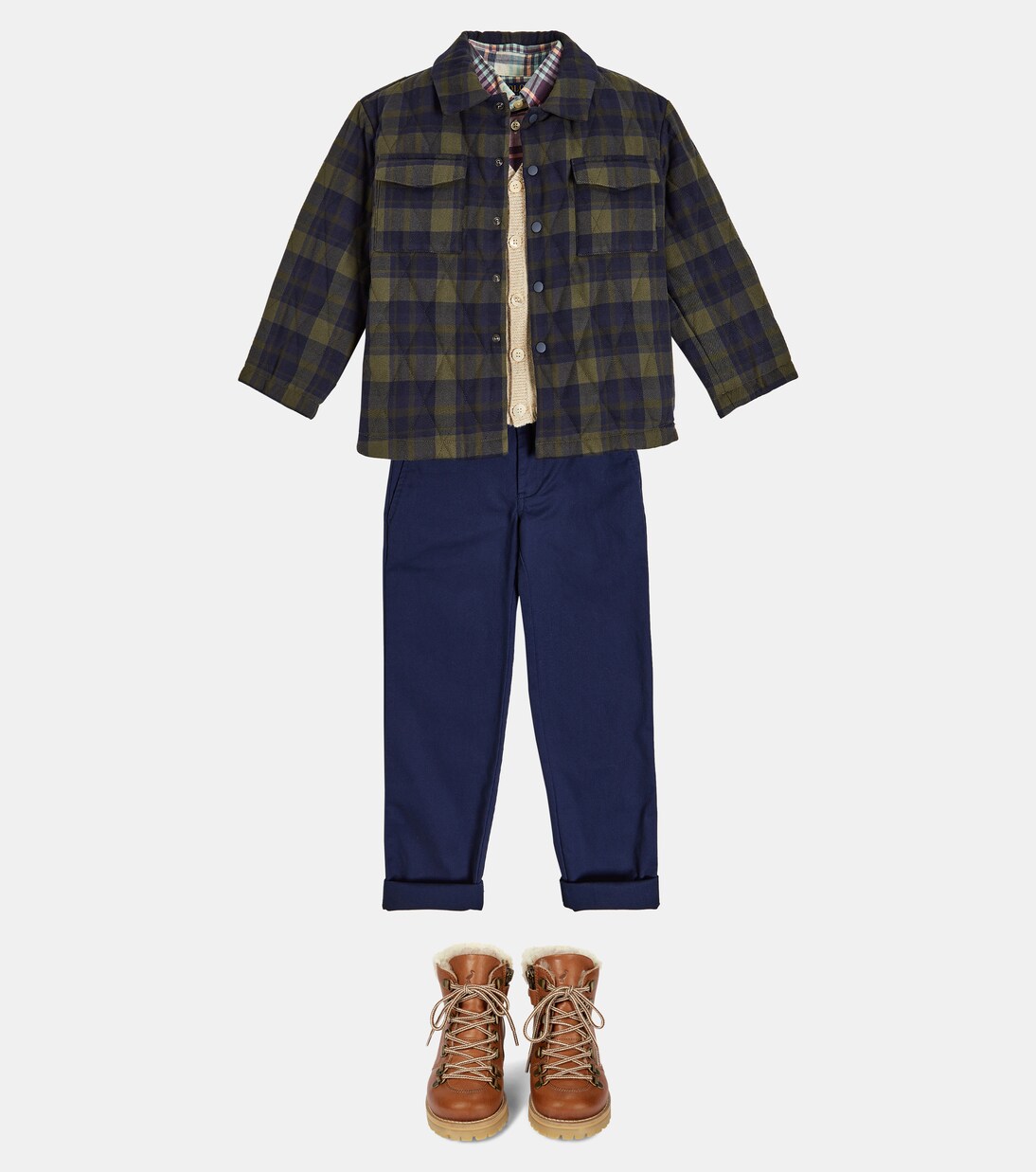 Quilted checked puffer jacket in green - Il Gufo | Mytheresa