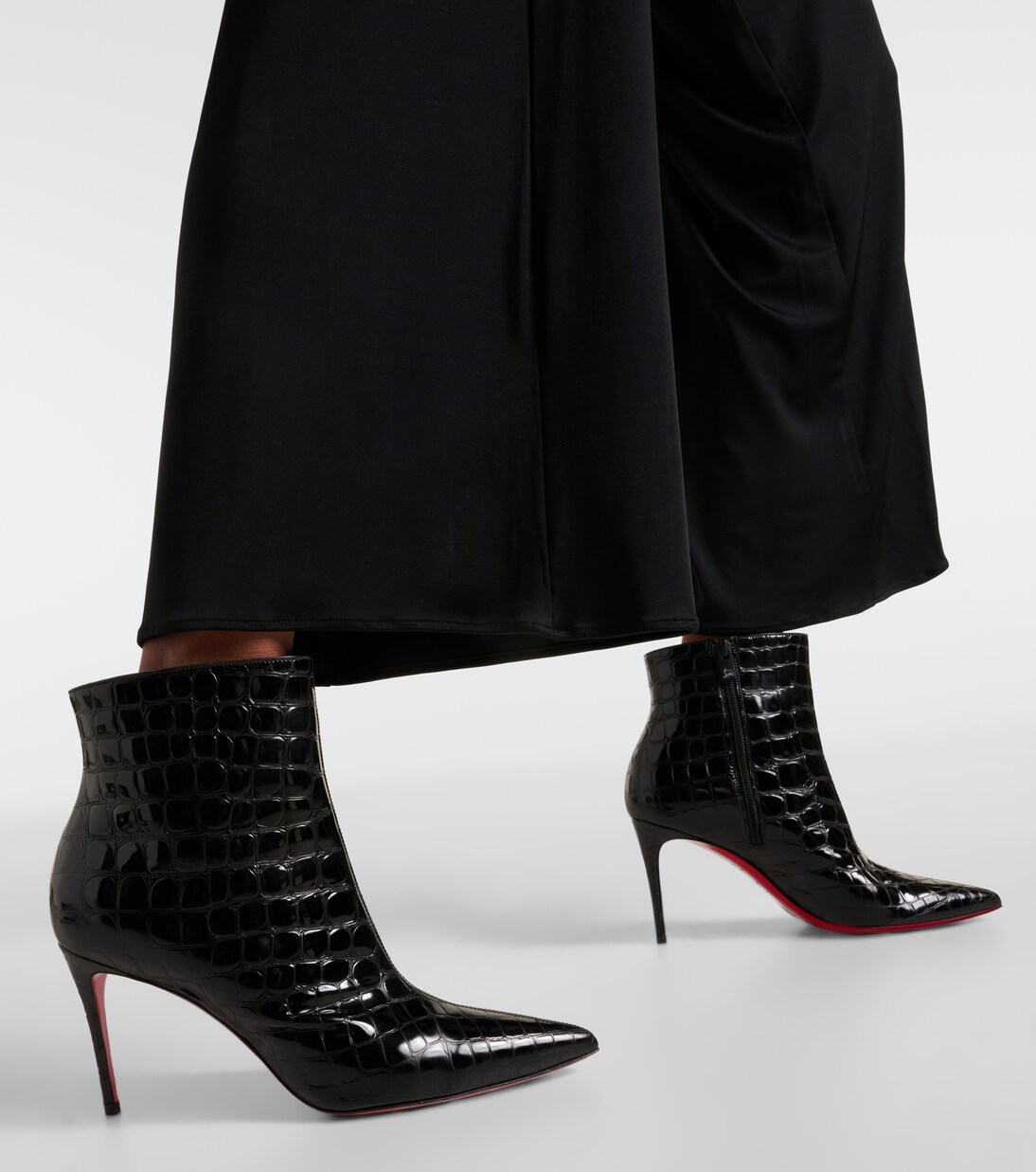 So Kate 85 croc-effect ankle boots in black - Christian Louboutin ...