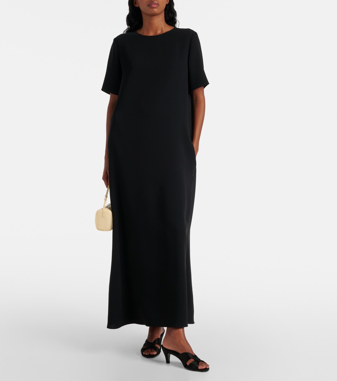 Soft Knot 65 satin mules in black - The Row | Mytheresa