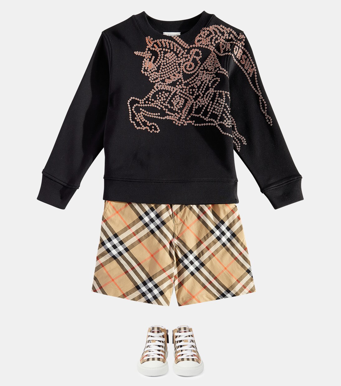 Burberry Check cotton shorts in neutrals - Burberry Kids | Mytheresa