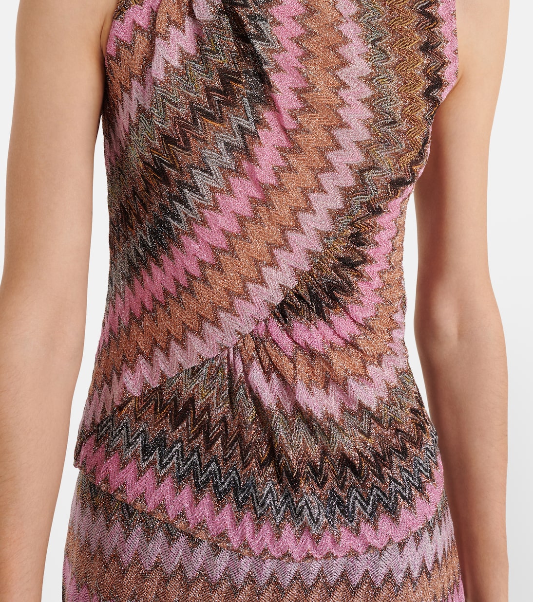 Zig Zag gathered metallic knit top in multicoloured - Missoni | Mytheresa