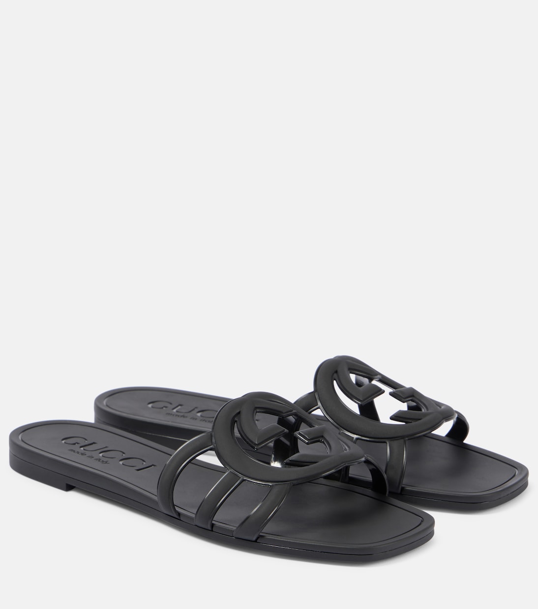 Interlocking G slides in black - Gucci | Mytheresa