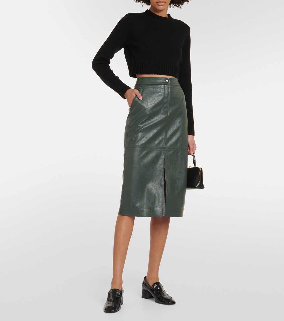 Falda midi Ethel en verde - Max Mara | Mytheresa