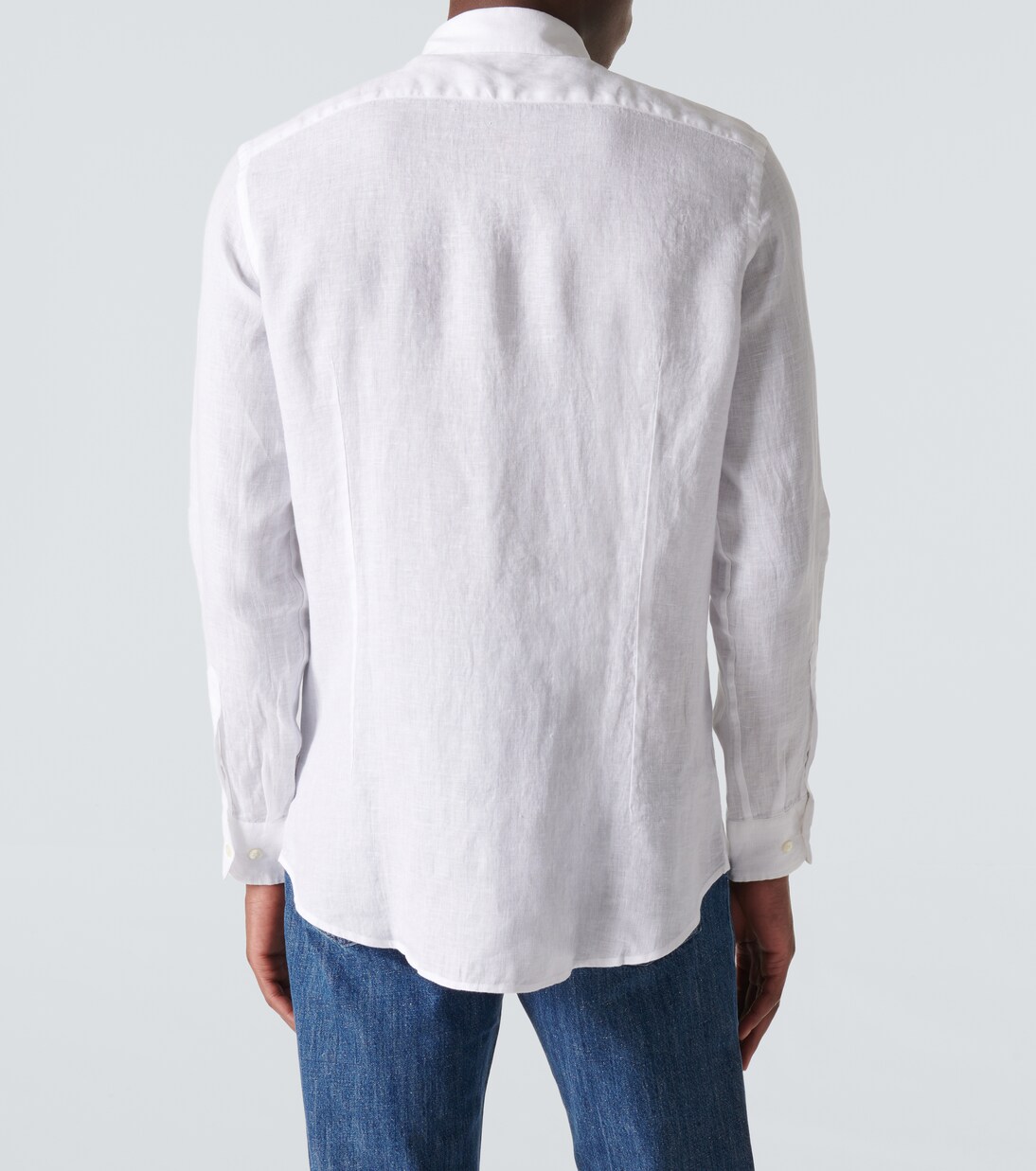 Logo linen shirt in blue - Etro | Mytheresa