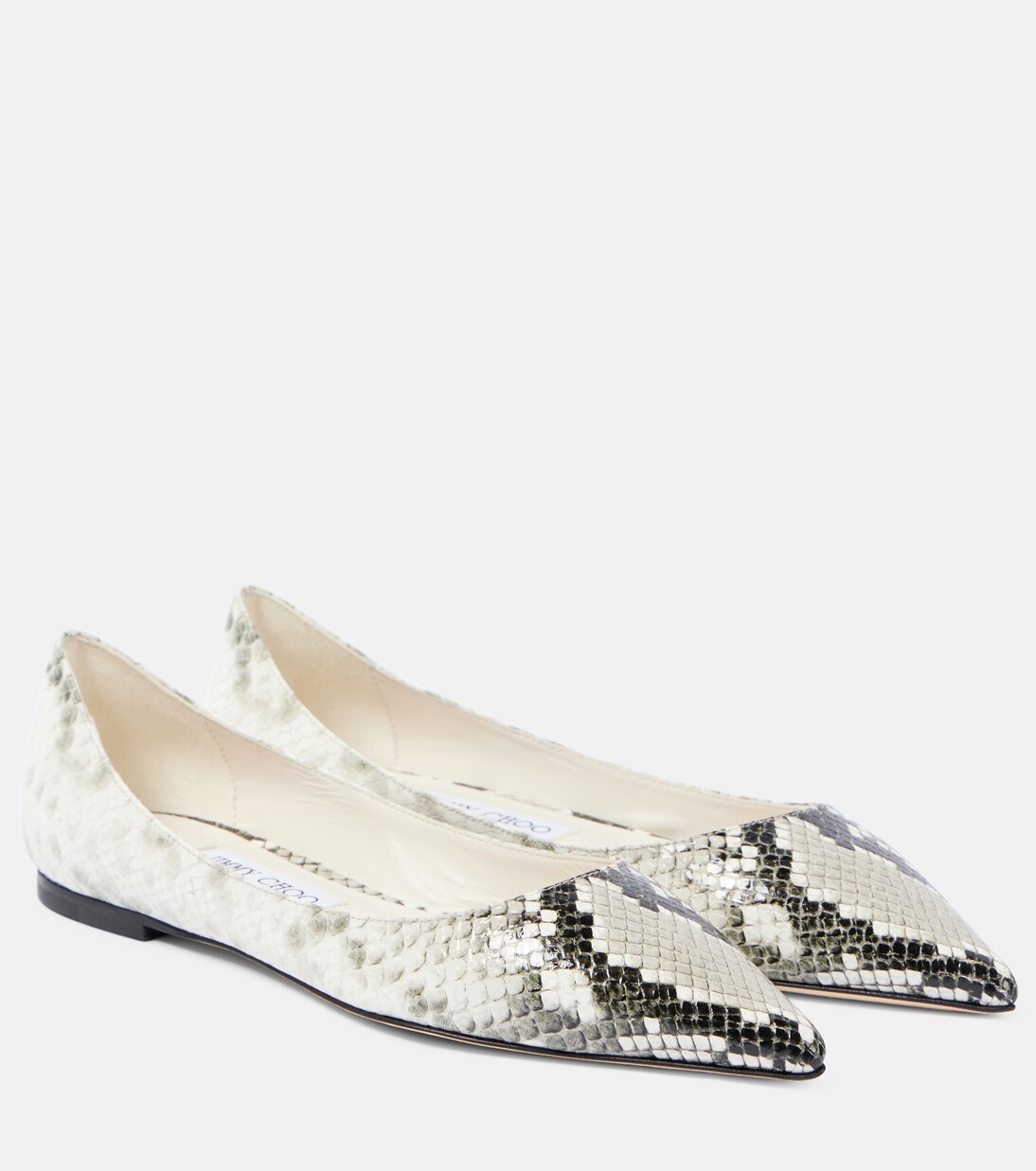 Love snake-effect leather ballet flats in multicoloured - Jimmy Choo ...