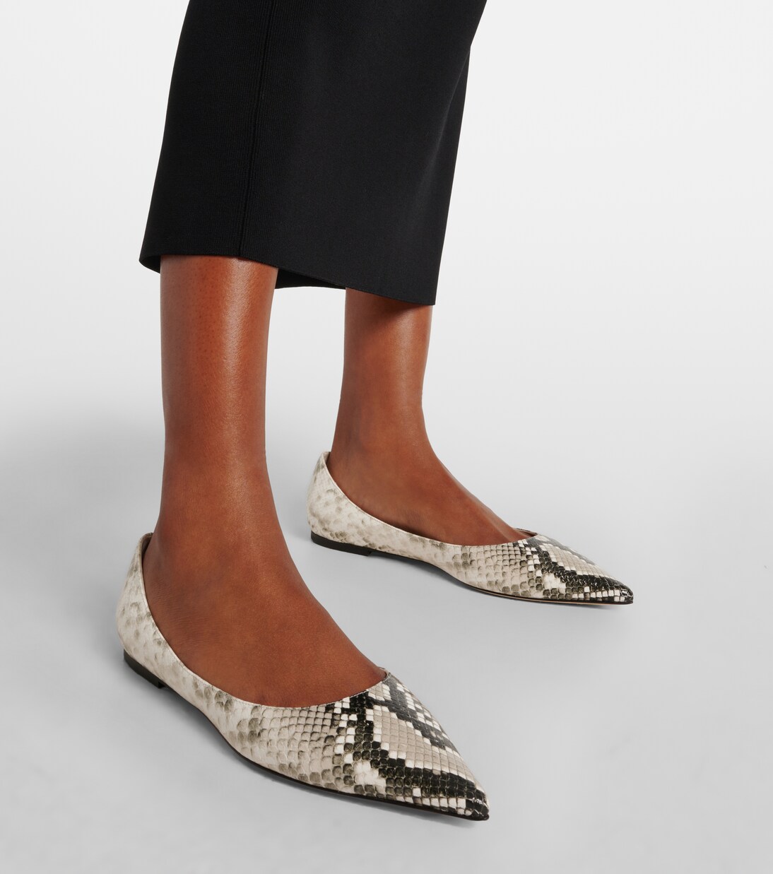 Love snake-effect leather ballet flats in multicoloured - Jimmy Choo ...