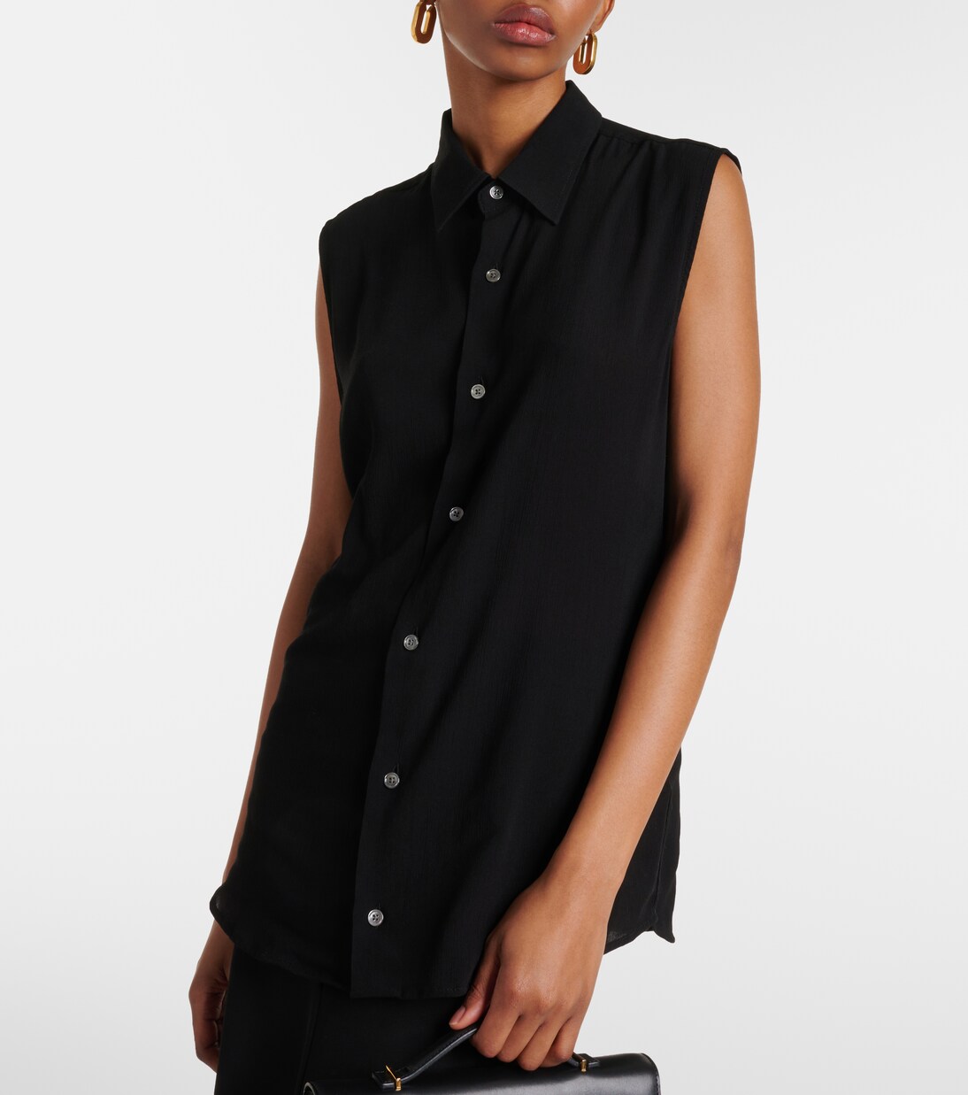 Crêpe shirt in black - Ami Paris | Mytheresa