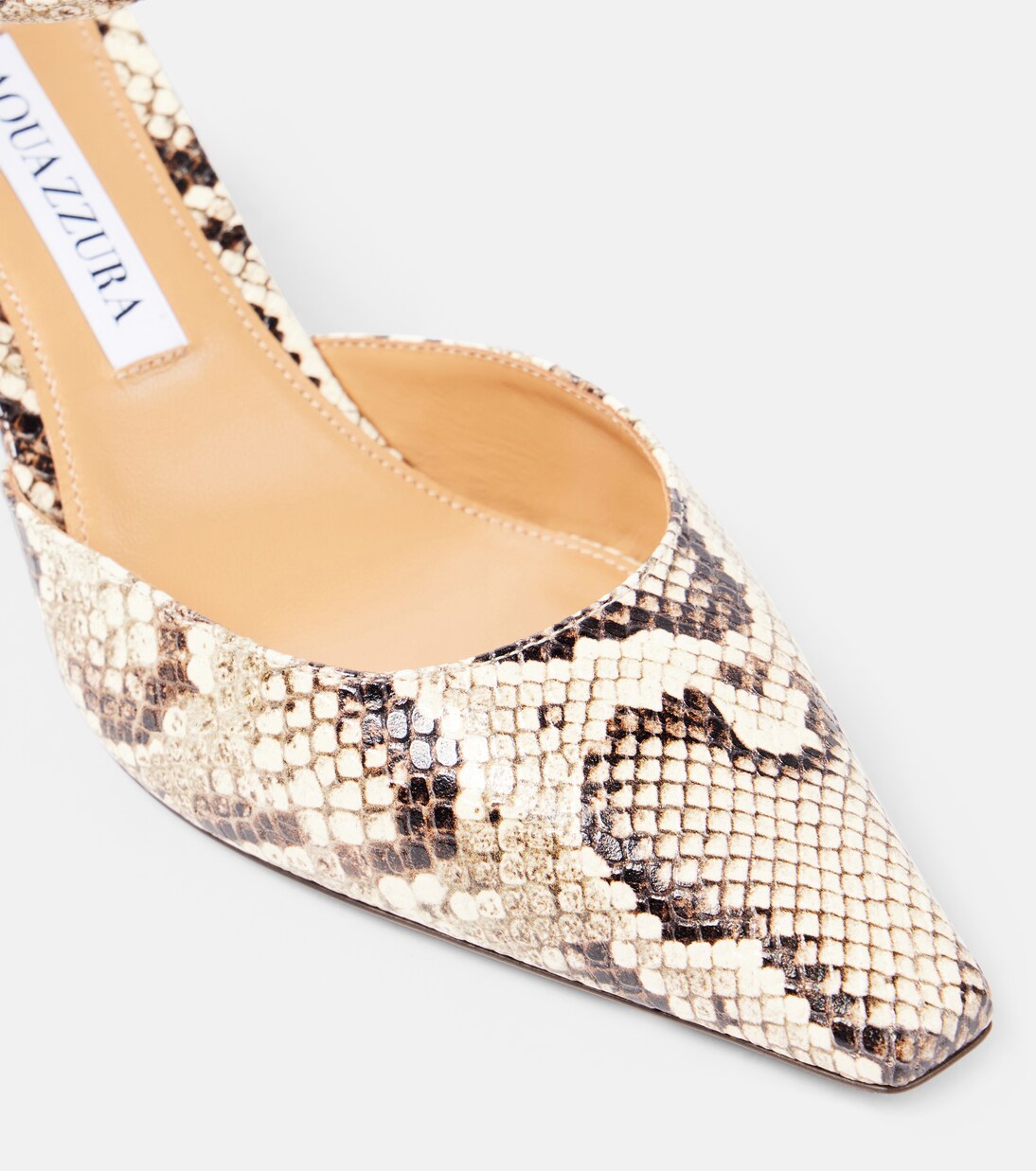 Blade 65 snake-effect leather pumps in multicoloured - Aquazzura ...