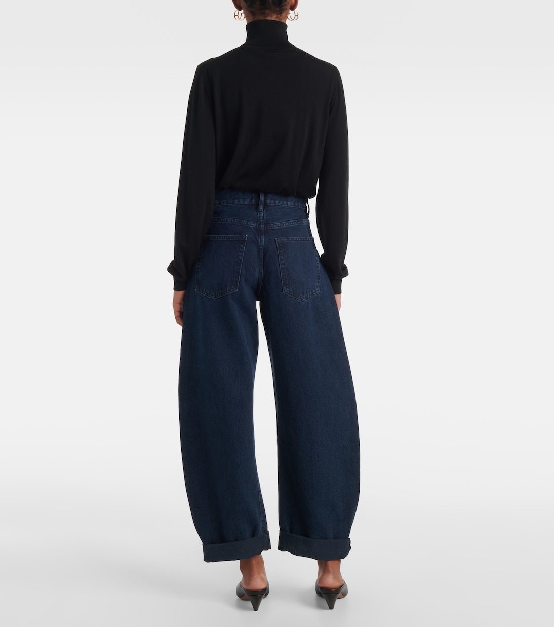 Bubble high-rise barrel-leg jeans in blue - Frame | Mytheresa