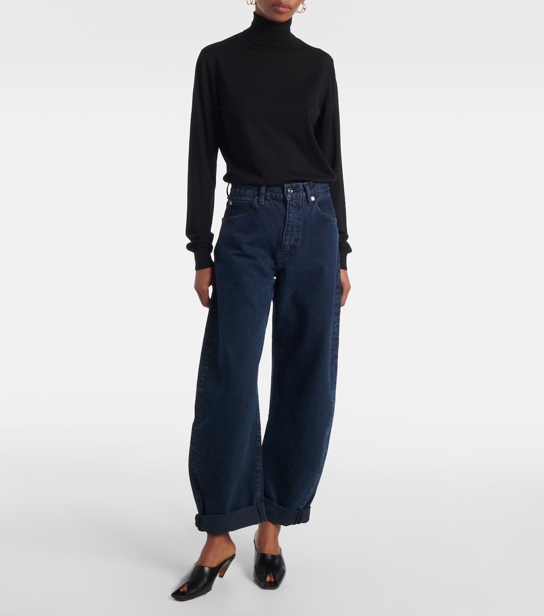 Bubble high-rise barrel-leg jeans in blue - Frame | Mytheresa