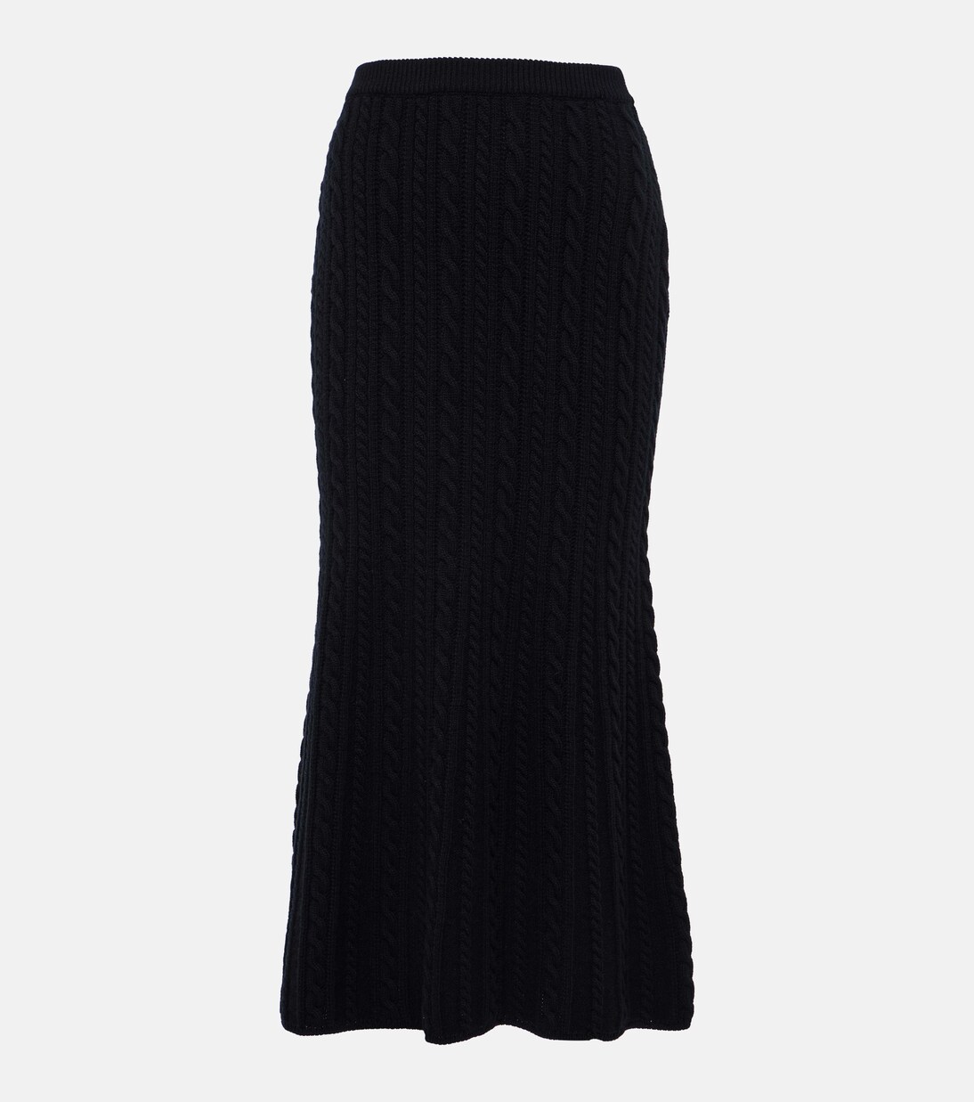 Cable-knit wool midi skirt in black - Alessandra Rich | Mytheresa