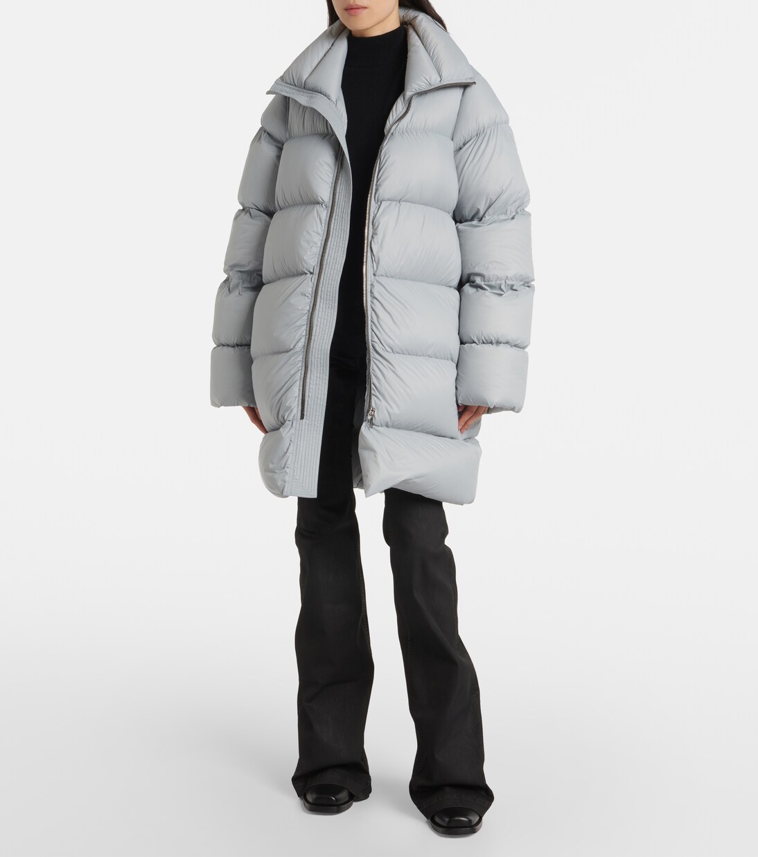 Turtle oversized down jacket in blue - Rick Owens | Mytheresa