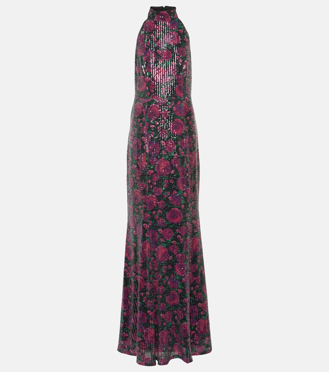 Sequined halterneck maxi dress in pink - Rotate | Mytheresa