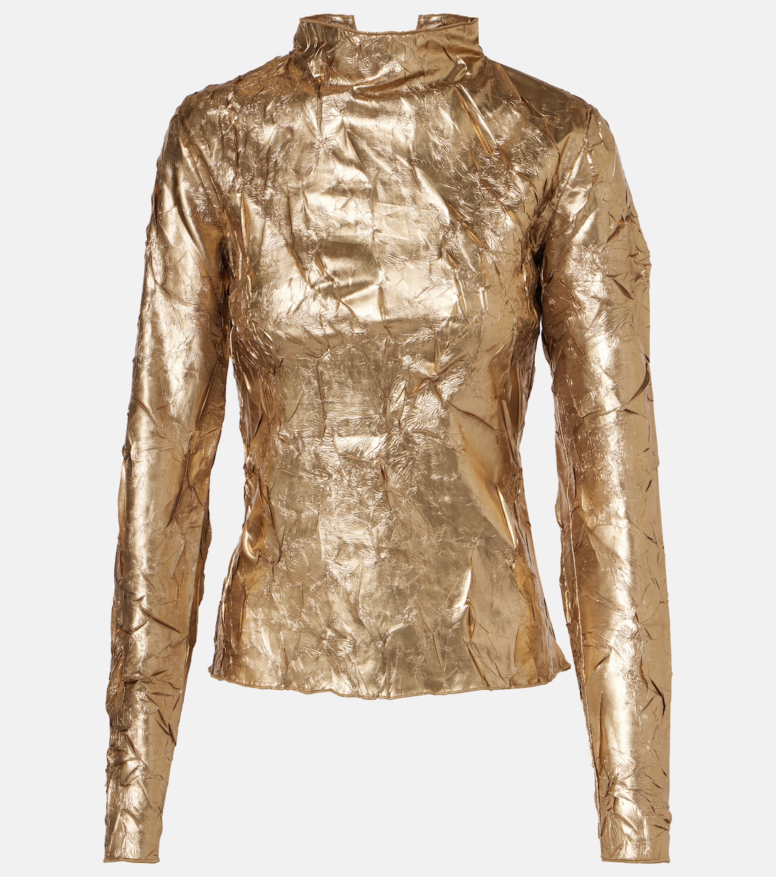 Metallic top in gold - Ganni | Mytheresa