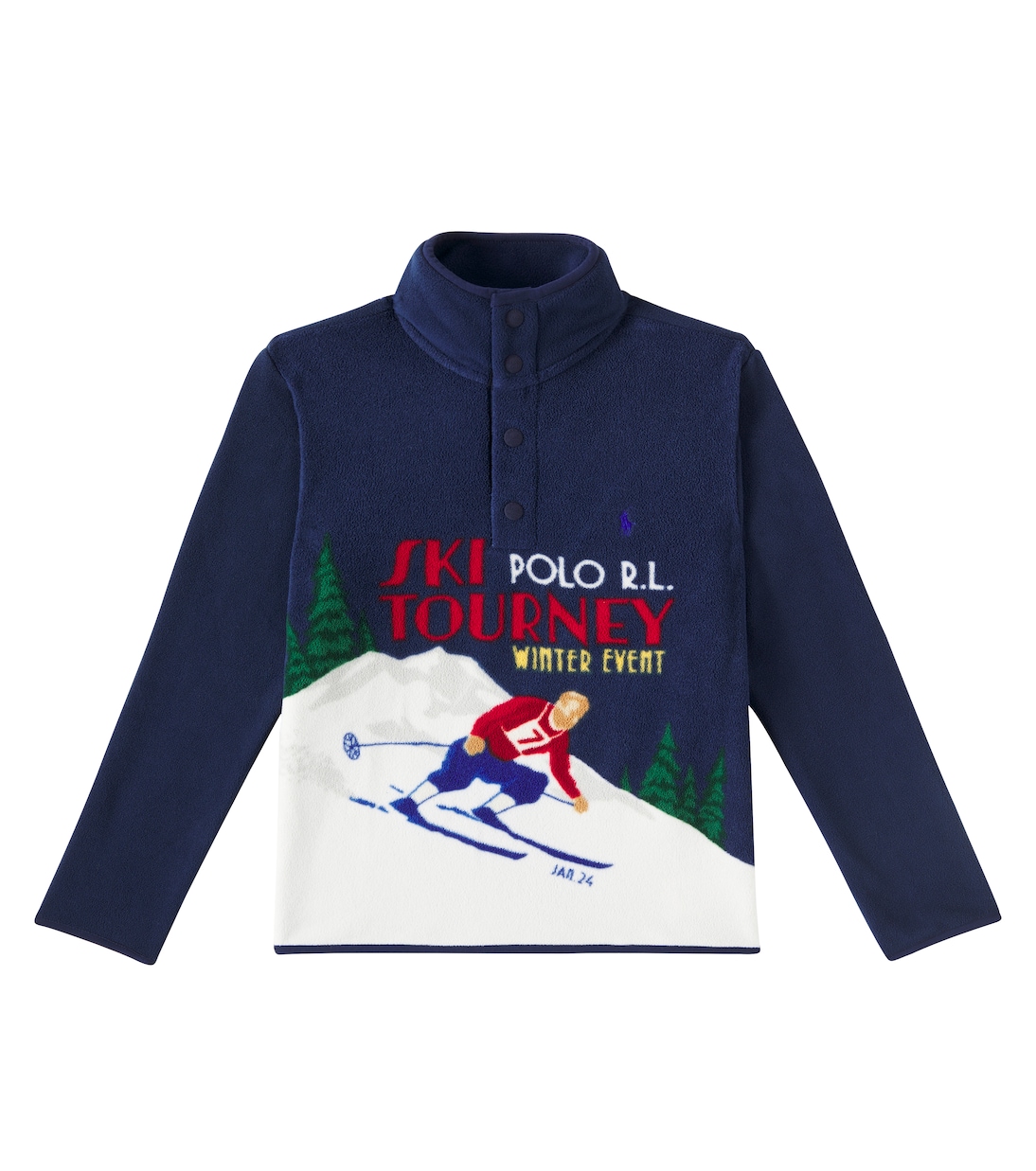 Jersey de forro polar estampado en azul - Polo Ralph Lauren Kids ...